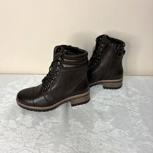 Biotime | Shoes | Biotime Womens Lacezippered Leather Boots | Poshmark